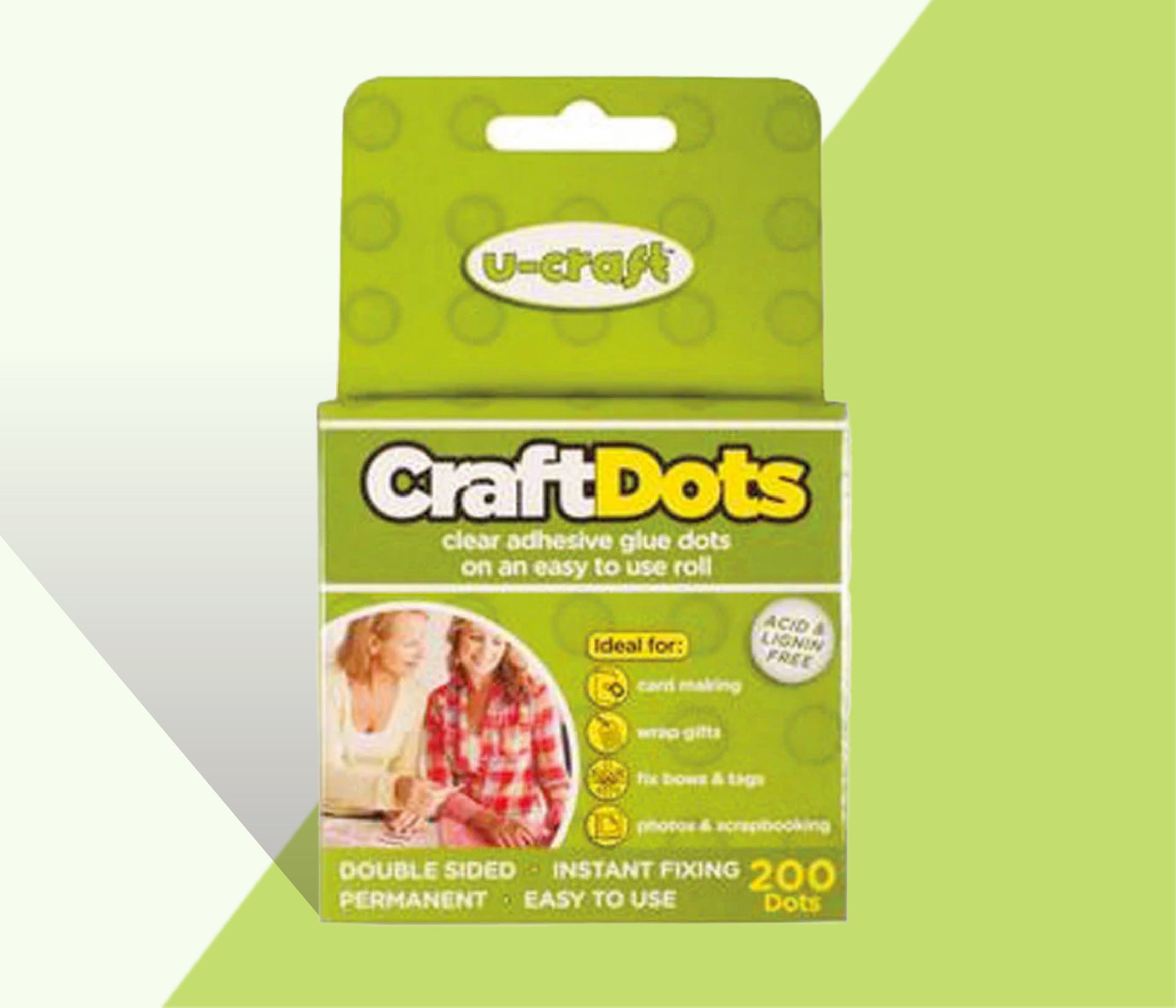 Craft Dots - 200 x Permanent Glue Dots on a roll (10mm diameter)