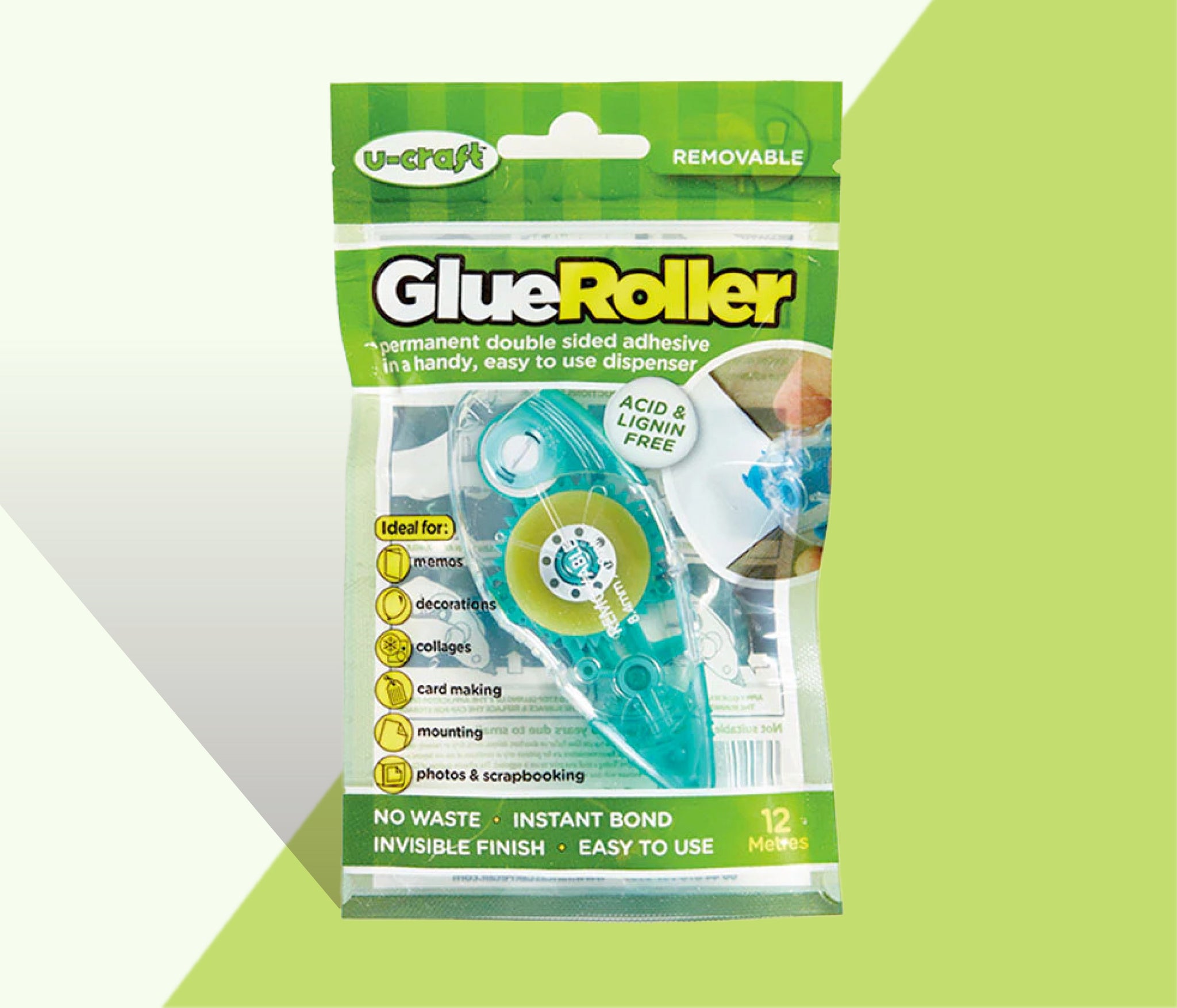 Glue Roller - Removable Adhesive (12m) - an alternative to Double Side