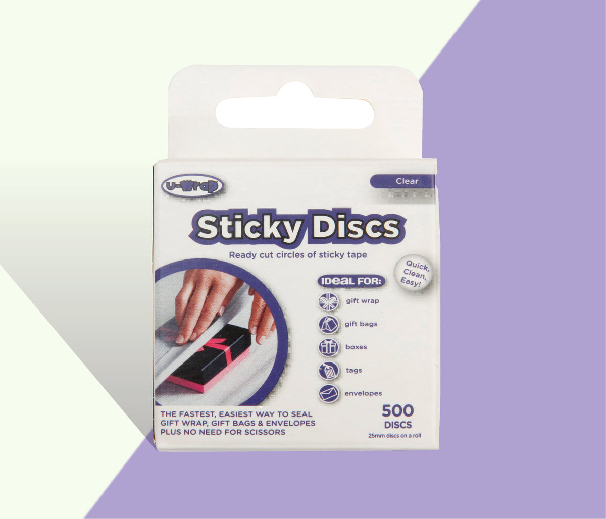 U-Wrap - Clear 25mm Sticky Discs - 500 Disc Pack *BUY ONE GET ONE FREE